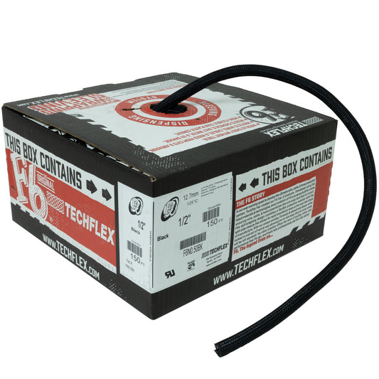 F6N0.50BK | TechFlex Flexo F6 1/2" Black Split Loom