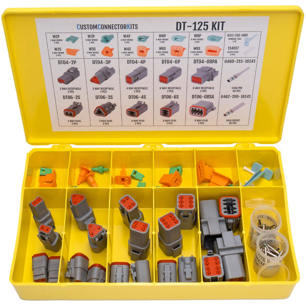 DT-125 - DEUTSCH DT 125 Piece 2-8 Way Gray Electrical Connector Kit ...