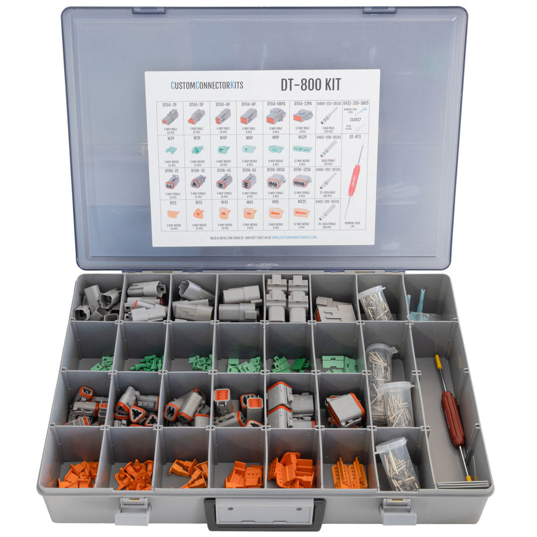 DT-800 - DEUTSCH DT 802 Piece 2-12 Way Gray Electrical Connector Kit ...
