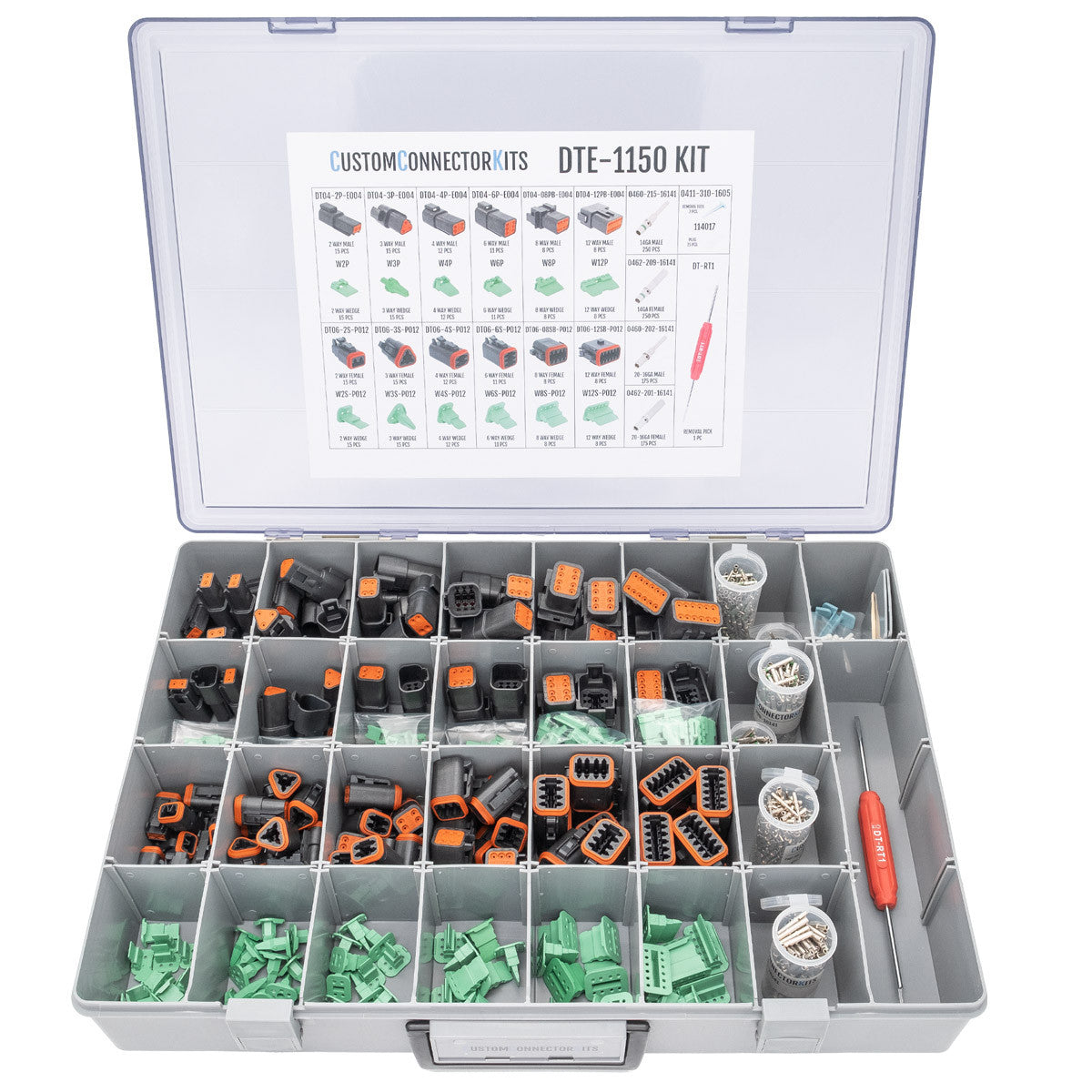 DTE-1150 - DEUTSCH DT 1,004 Piece 2-12 Way Black Electrical Connector ...
