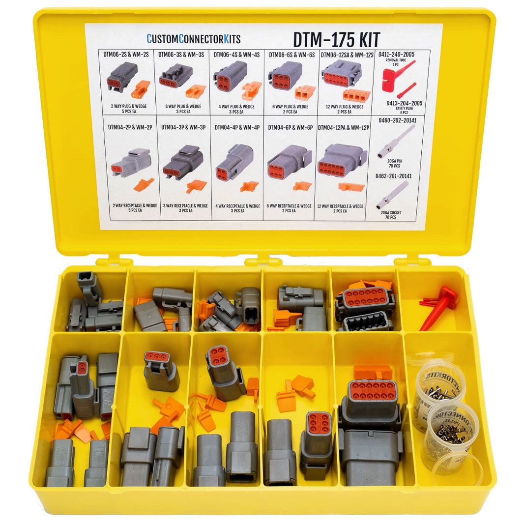 DTM-175 - DEUTSCH DTM 175 Piece 2-12 Way Gray Electrical Connector Kit ...