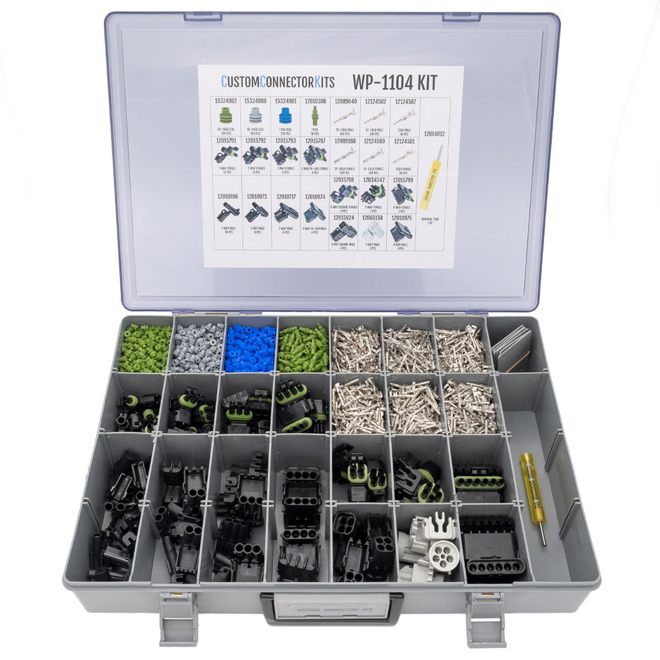 WP-1104 - 1,127 Piece Delphi Weather Pack 1-6 Way Sealed Electrical ...